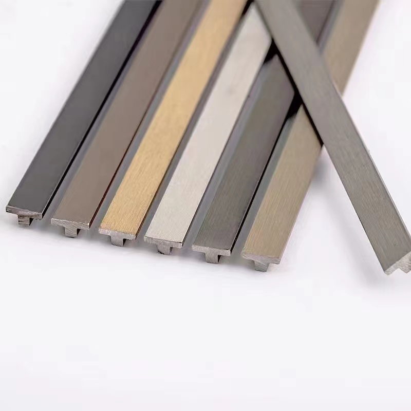 Brushed Gold Stainless Steel Tile T Shaped Metal Trim Internal Strip ...